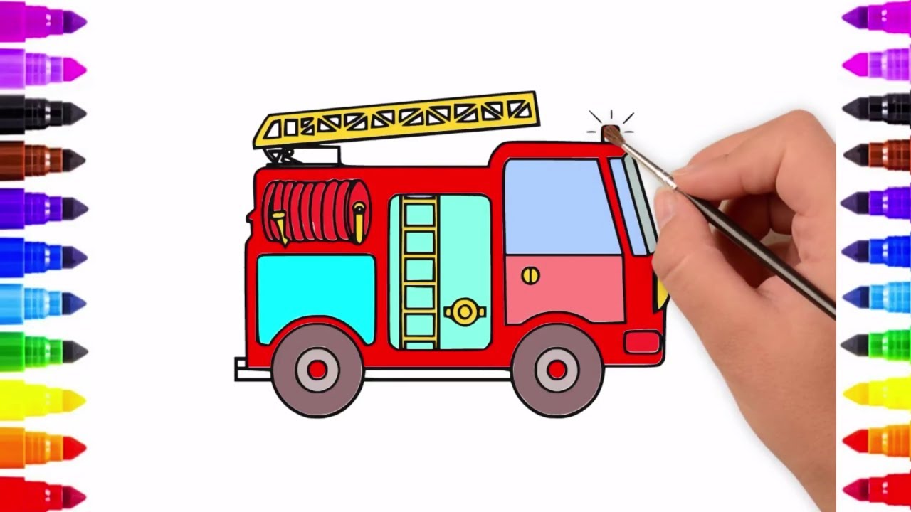 How to Draw a #FireTruck for Kids #Learn to Draw Fire Truck #Kids ...