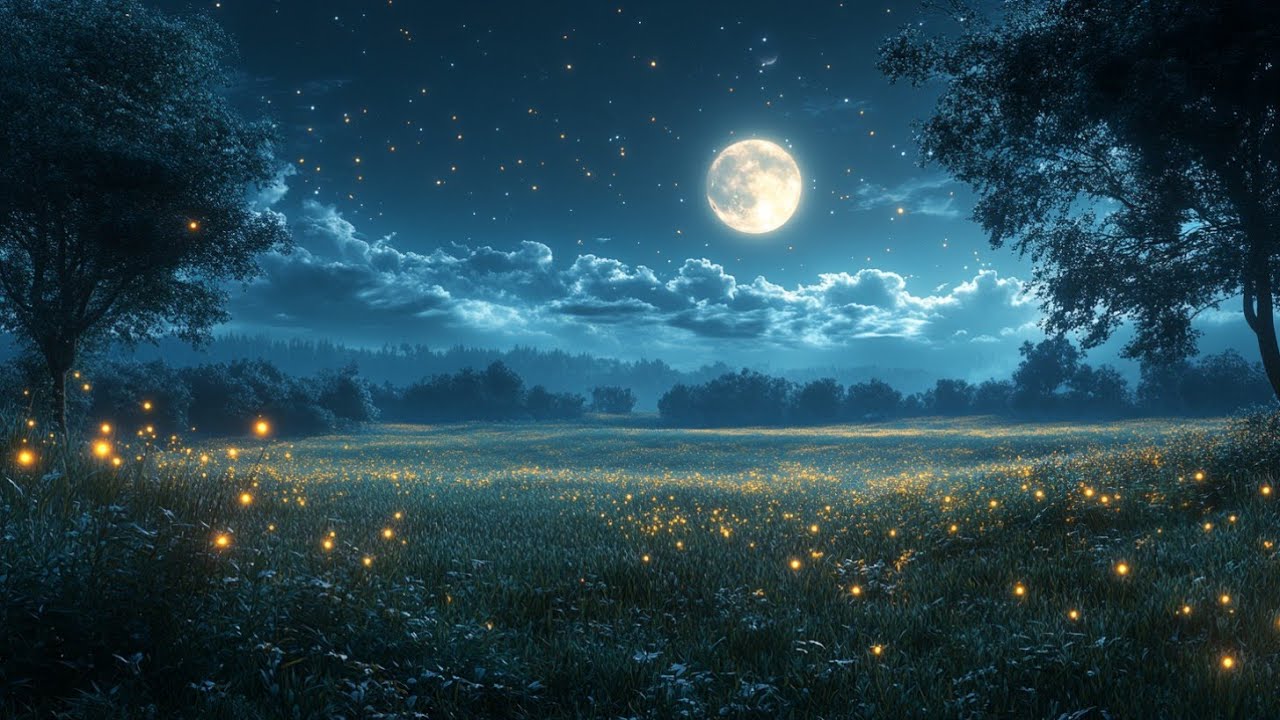 Starry Night Cricket Sounds for Sleeping - Nature Ambience, Relaxing ...