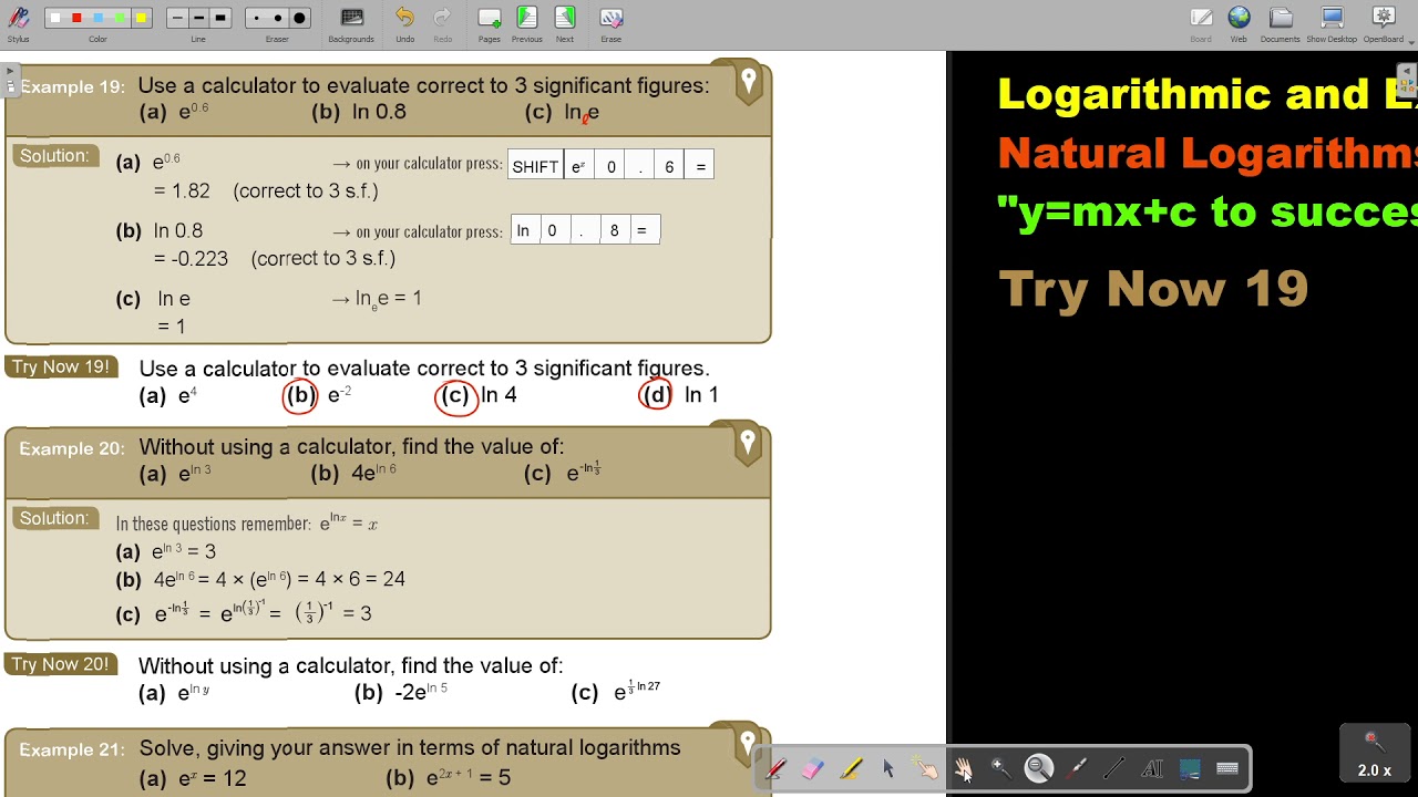 9 19 Natural Logarithms Part 2 - YouTube