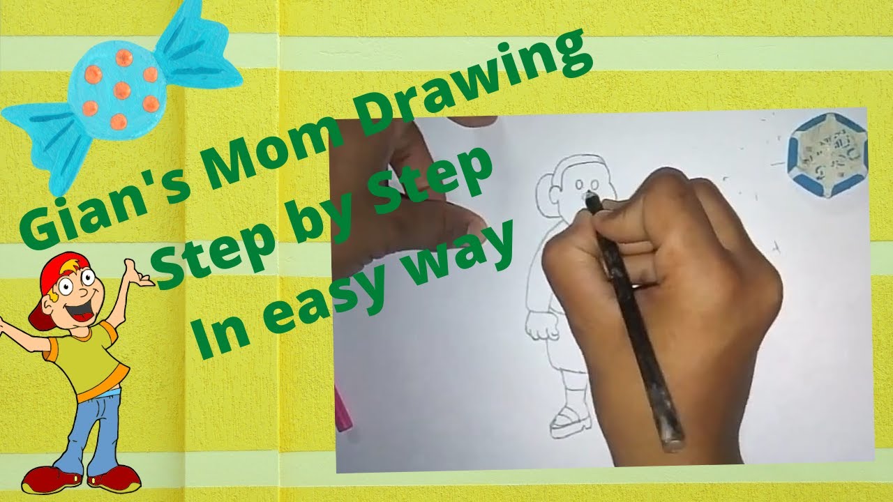 How to draw Gian's Mom In easy way|Doraemon Drawing|drawing|sketch|Gian ...