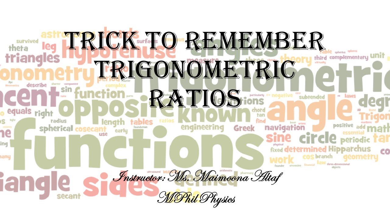Trick to remember Trigonometric Ratios | Easy Method | MPTutor - YouTube
