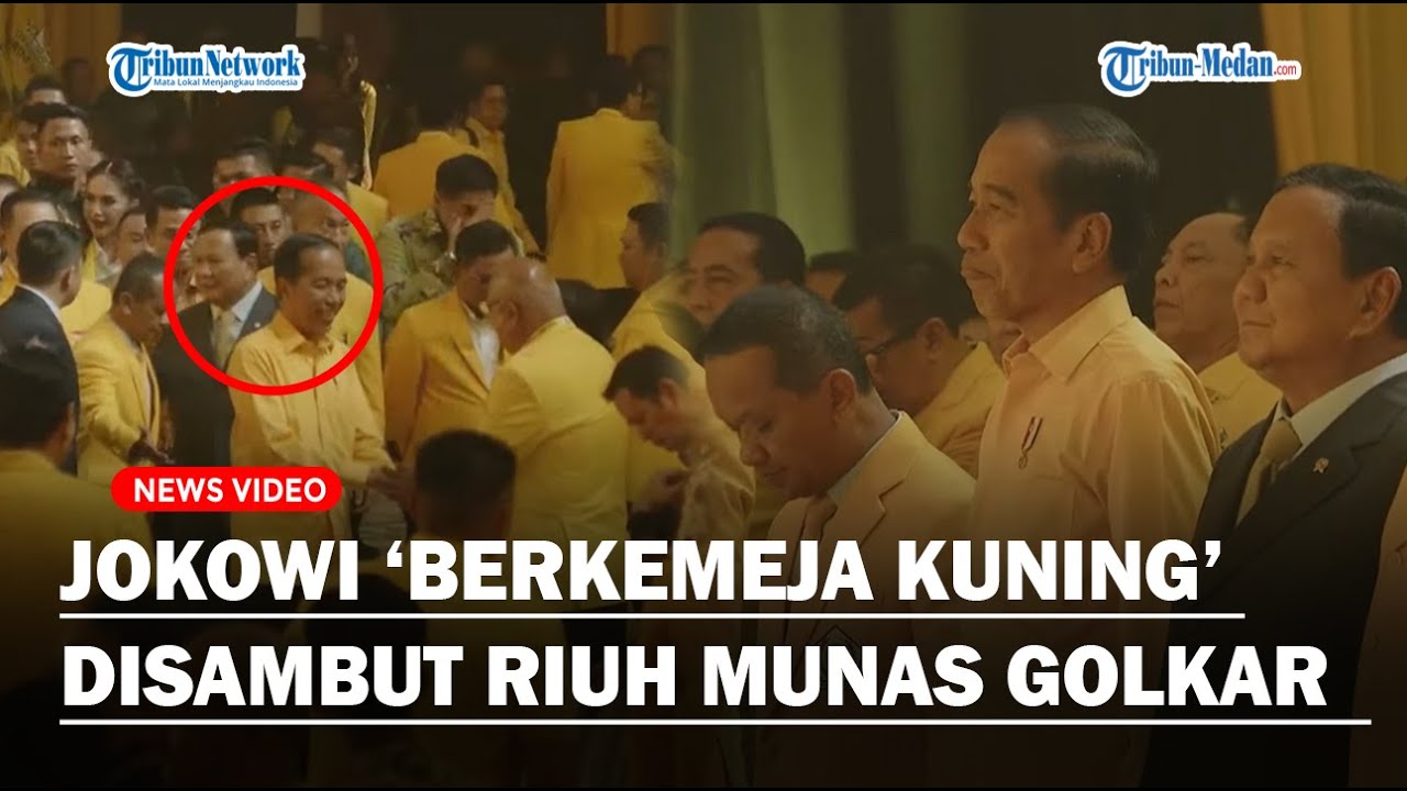 MUNAS GOLKAR RIUH! Jokowi Datang Berkemeja Kuning Disambut Tepuk Tangan ...
