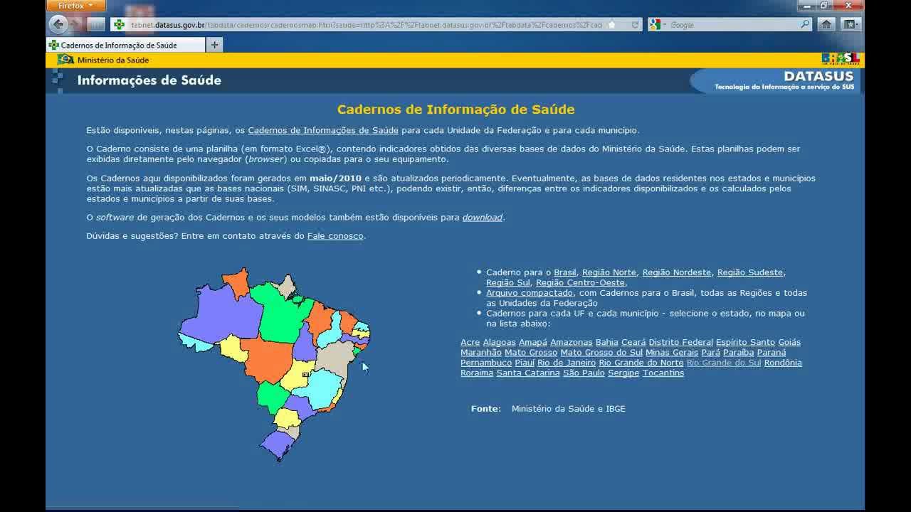 Como acessar o caderno de informações do DATASUS - YouTube