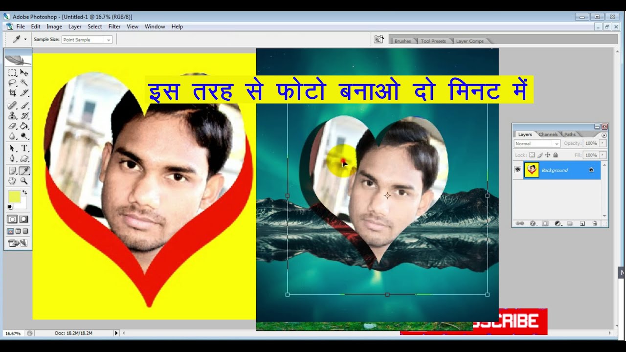 How to fit heart shape in images in Photoshop "Crop heart shape photo ...