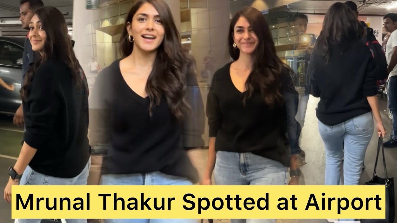 Mrunal Thakur Back to mumbai ️gets Spotted at Airport Arrival - YouTube