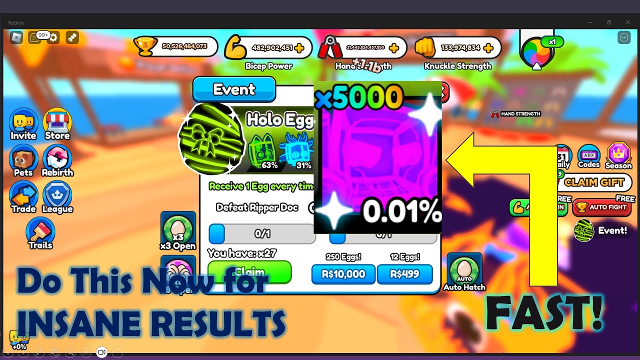 HOW TO GET THE HOLO DOMINUS FAST IN ARM WRESTLE SIMULATOR! - YouTube