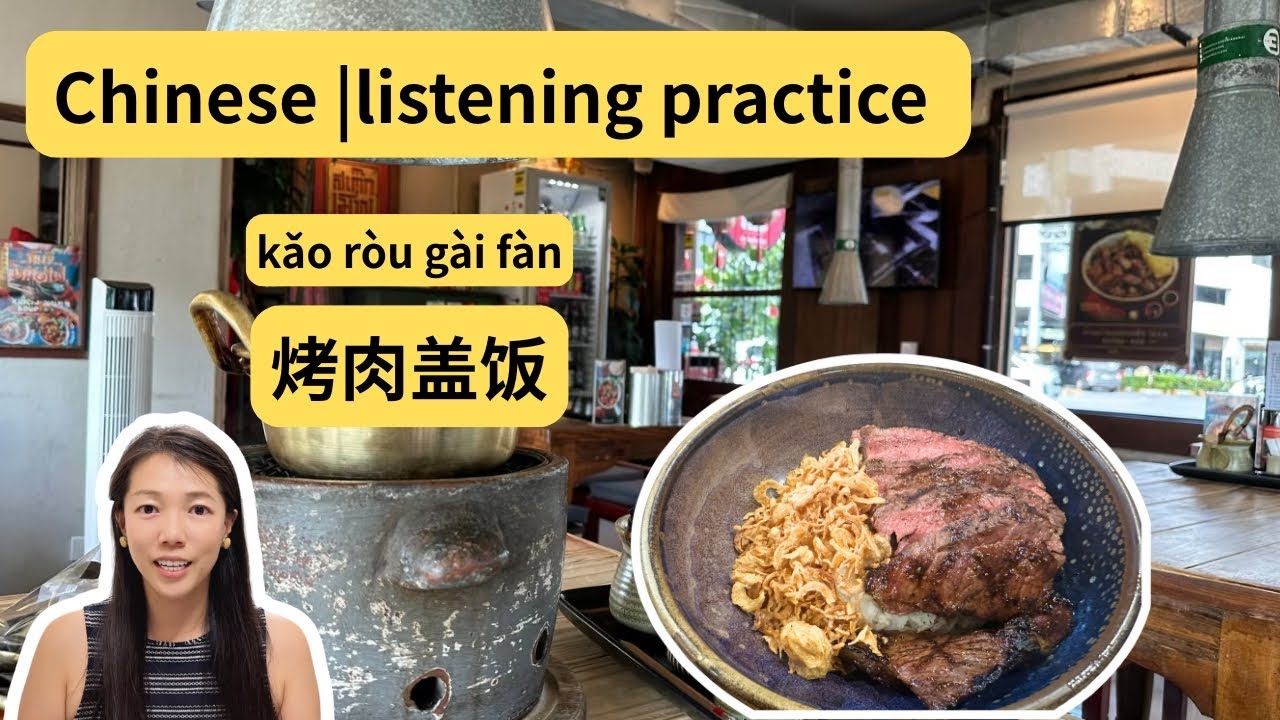 Chinese Listening Practice： Grilled Meat Rice Bowl 烤肉盖饭！Slow & Normal ...