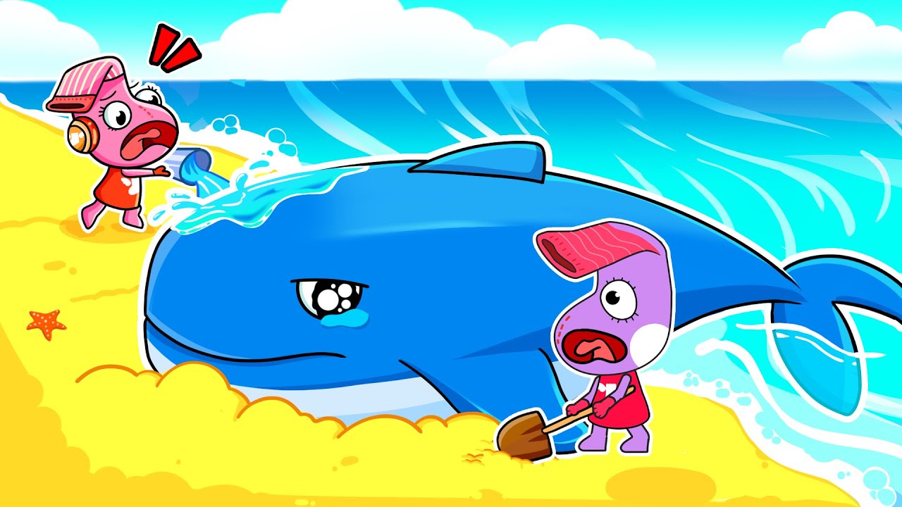 Saving the Beached Humpback Whale! 🐋 Cartoon Adventure || Good Manners ...