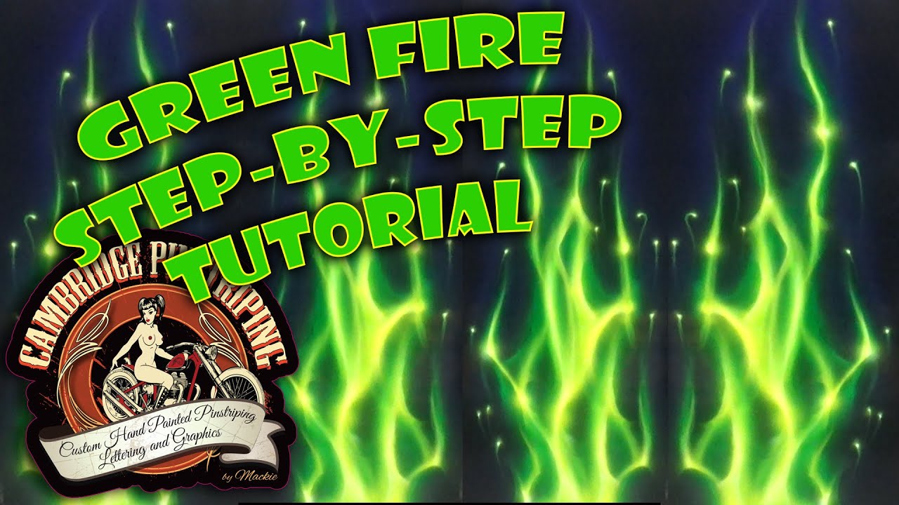 How To Airbrush Green Flame True Fire - YouTube