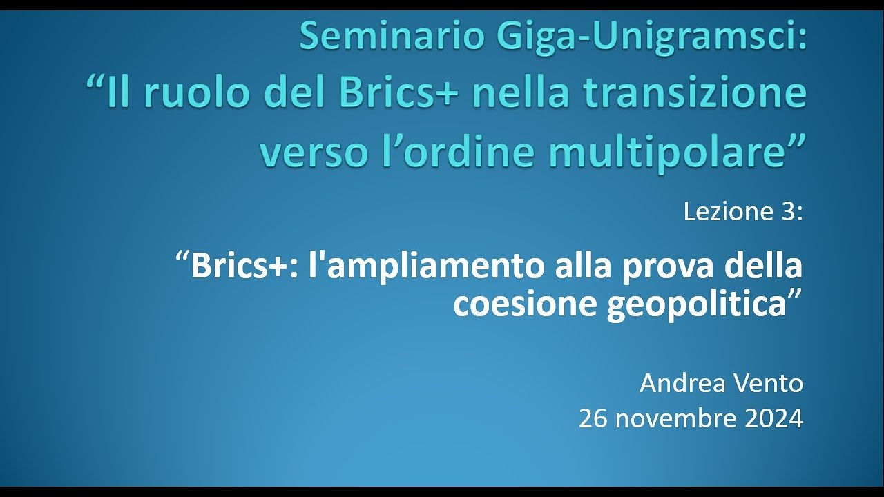 Andrea Vento e Raffaele Picarelli - BRICS: l'ampliamento alla prova ...