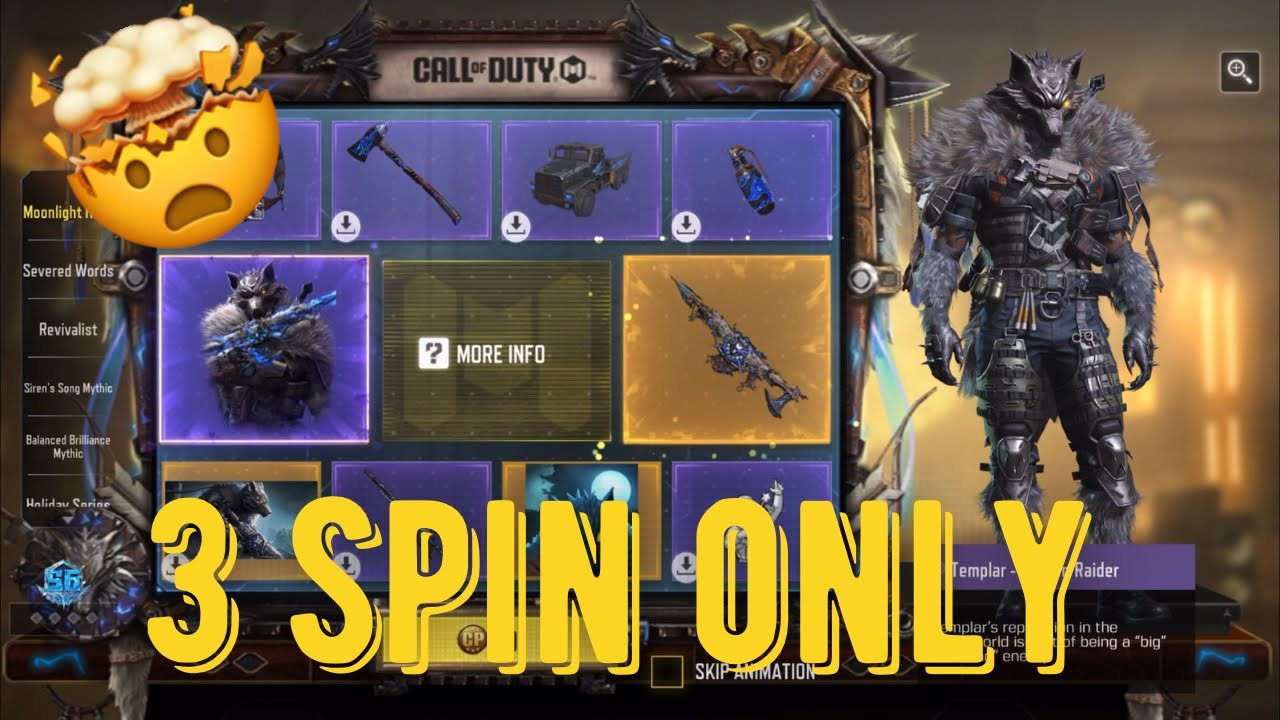 3 Spin Only On Moonlight Howl lucky draw cod mobile🤯 - YouTube