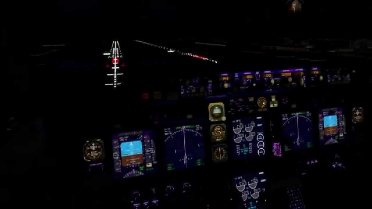 FSX Night Lighting - Cockpit Views - YouTube
