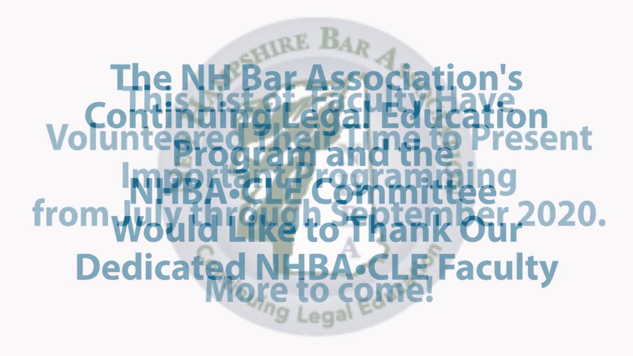The name is NHBA CLE Faculty Recognition – Thank you! - YouTube