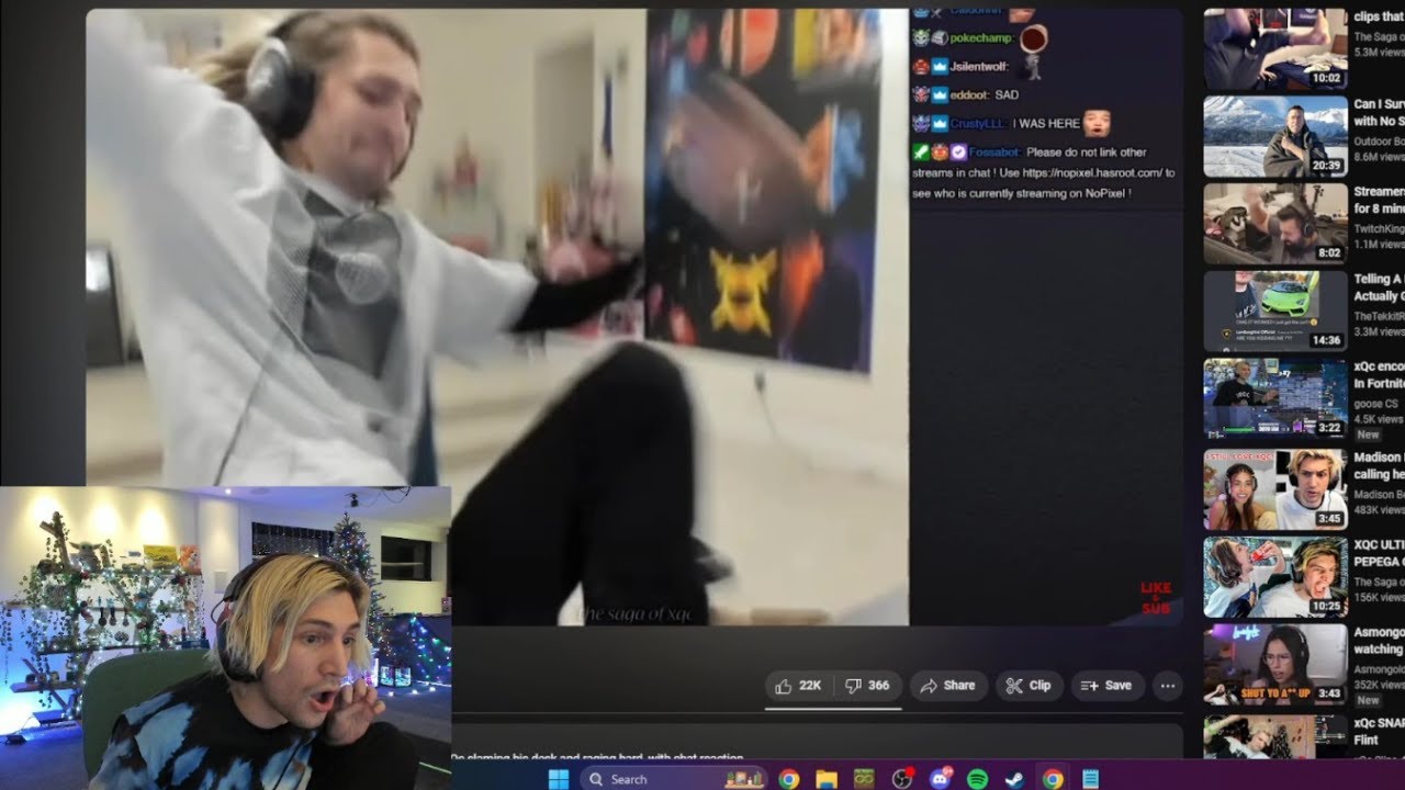 xQc Reacts to his Rage & Desk Slam Compilation - YouTube