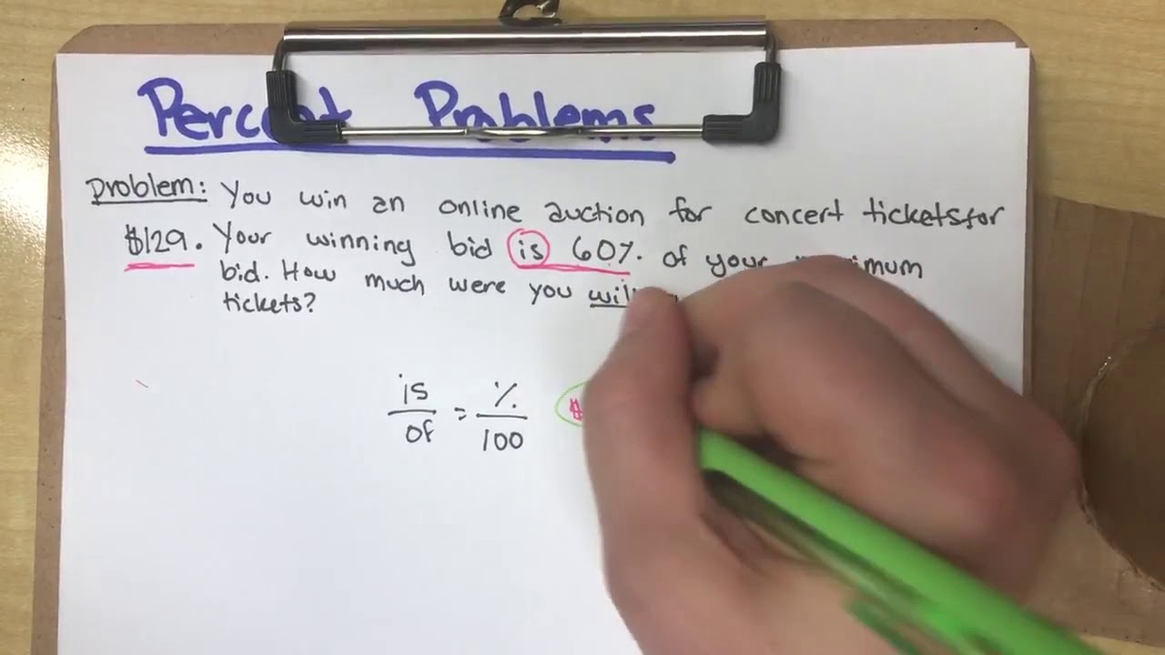 Percent Problems 1 - YouTube