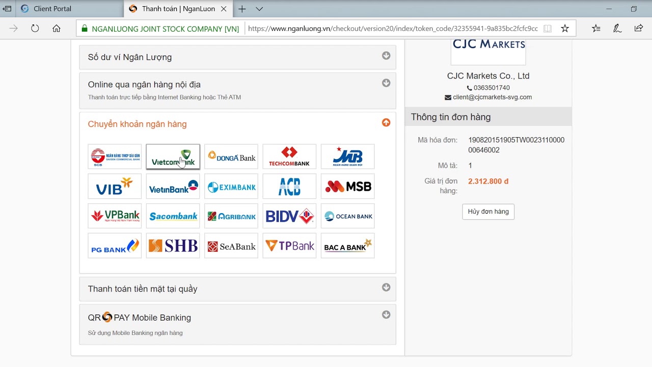 HƯỚNG DẪN | NẠP TIỀN NÊN CJC MARKETS | BẰNG CHUYỂN KHOẢN NGÂN HÀNG ...