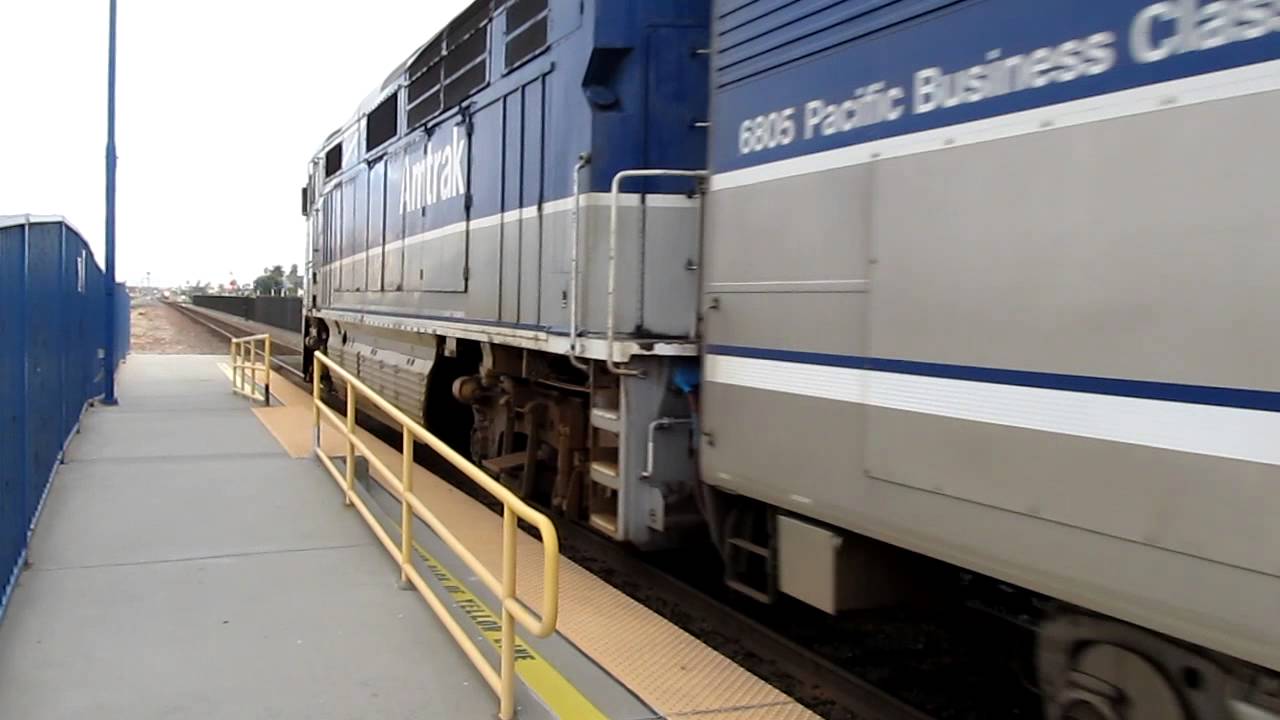 Amtrak #458 & Amtrak #6951 Depart From Oceanside Station 10-21-2012 ...