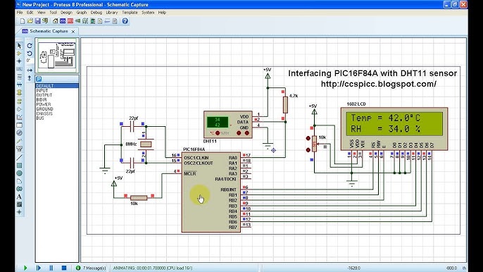 Interfacing Dht11 Sensor With Pic16f877a Ccs C Compiler Proteus