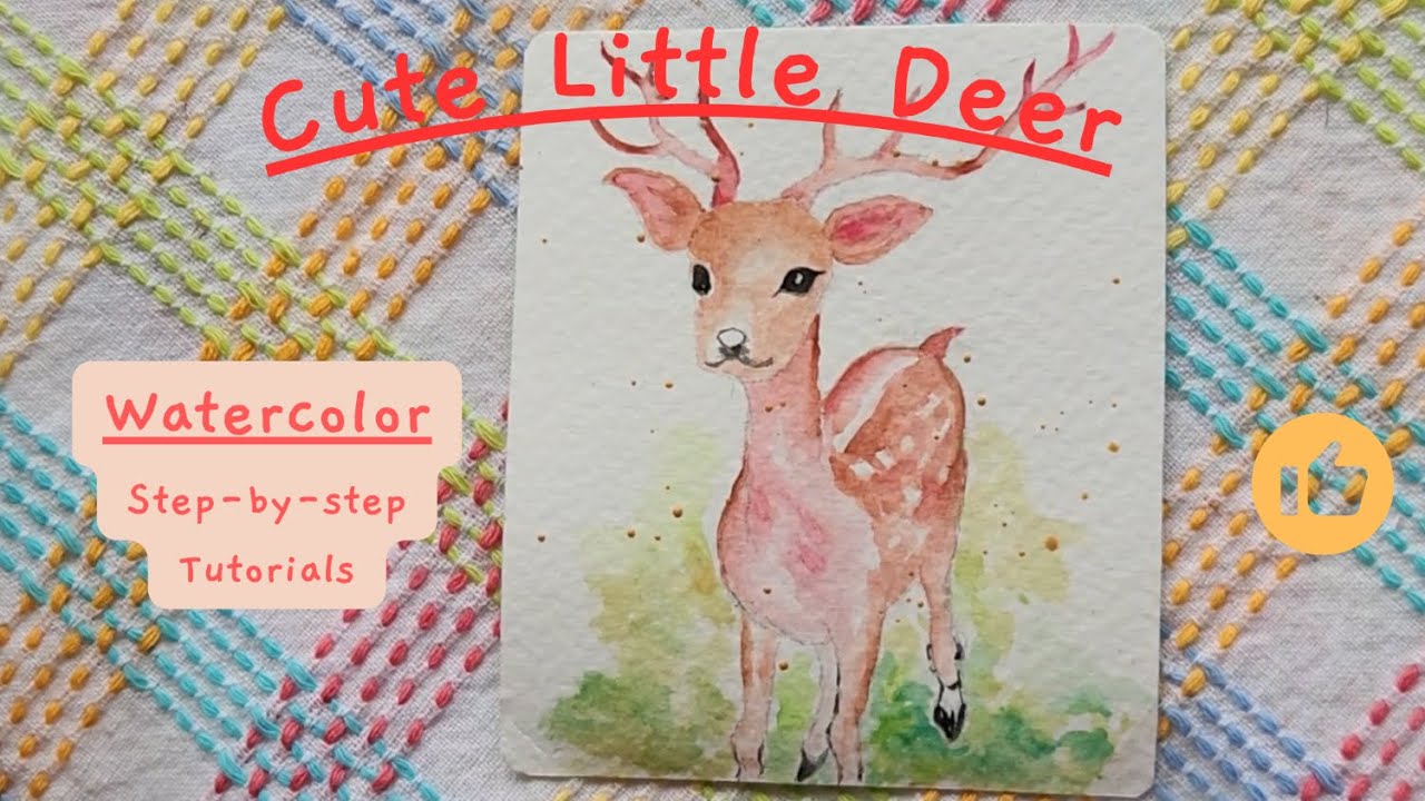 Cute Little Deer - Watercolor Painting Step-by-Step Beginners Tutorial ...