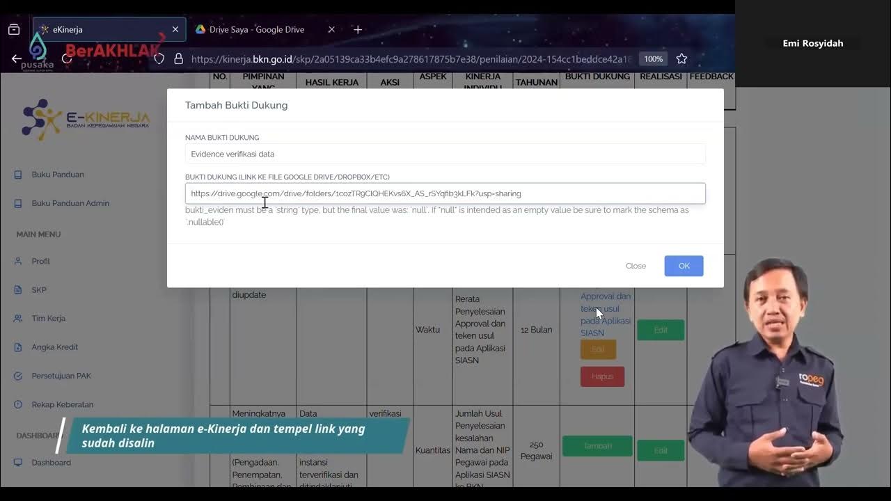 Cara Mengisi Rencana Aksi dan Bukti Dukung di eKINERJA - YouTube