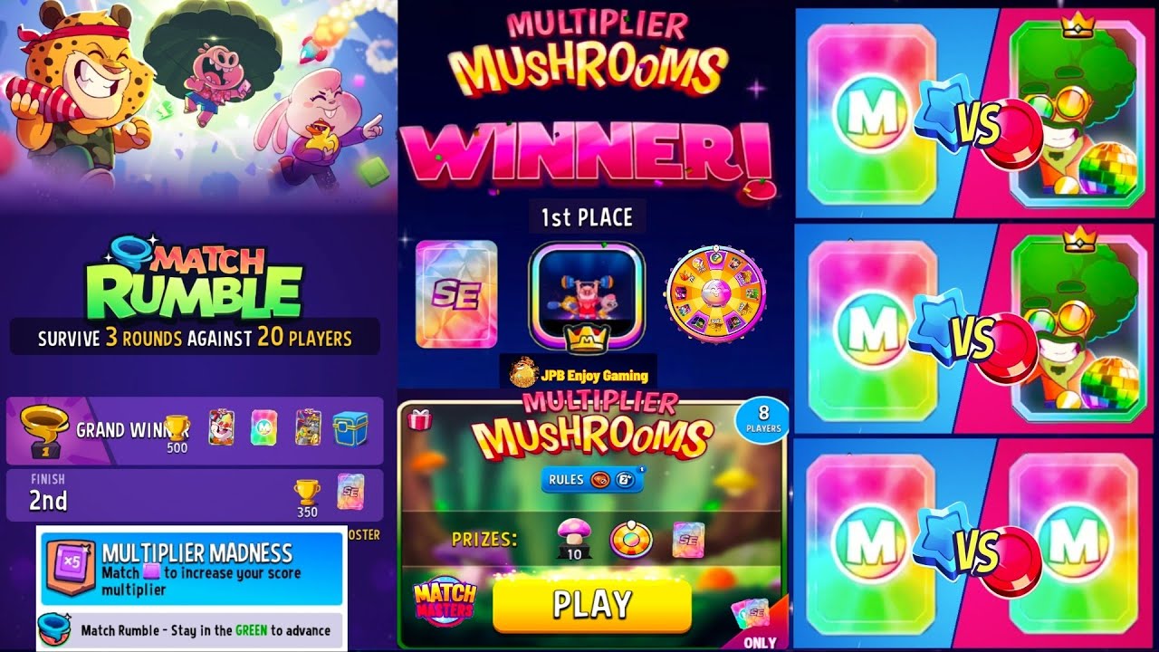 Match Masters Rumble 20 Player Multiplier Madness, Multiplier Mushroom ...