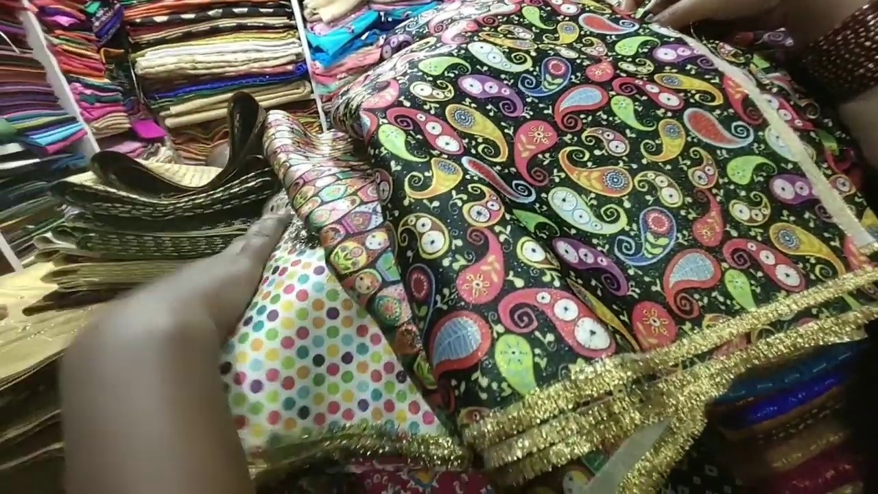 Running dress materials in Chickpet //blouse materials - YouTube