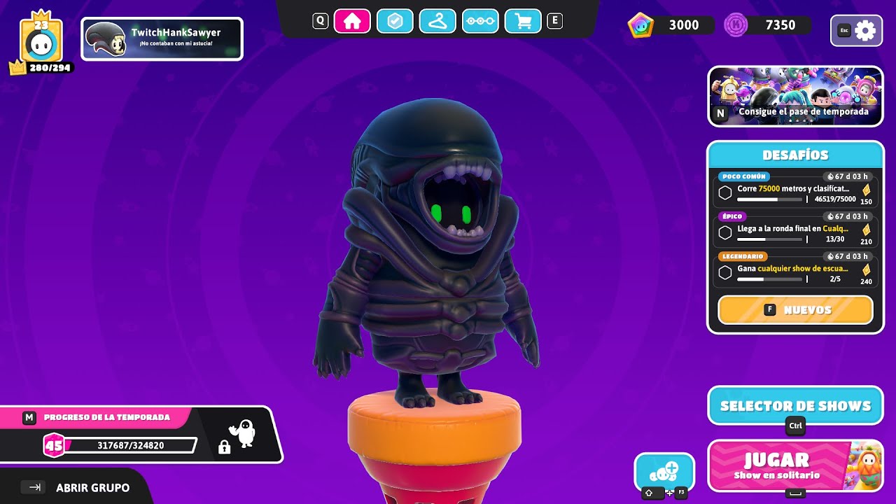 Skins Xenomorfo Fall Guys Pase de batalla Temporada 2 (Tropezon ...