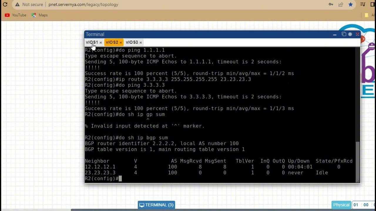 Lab 2 BGP USING LOOPBACK ADDRESS - YouTube