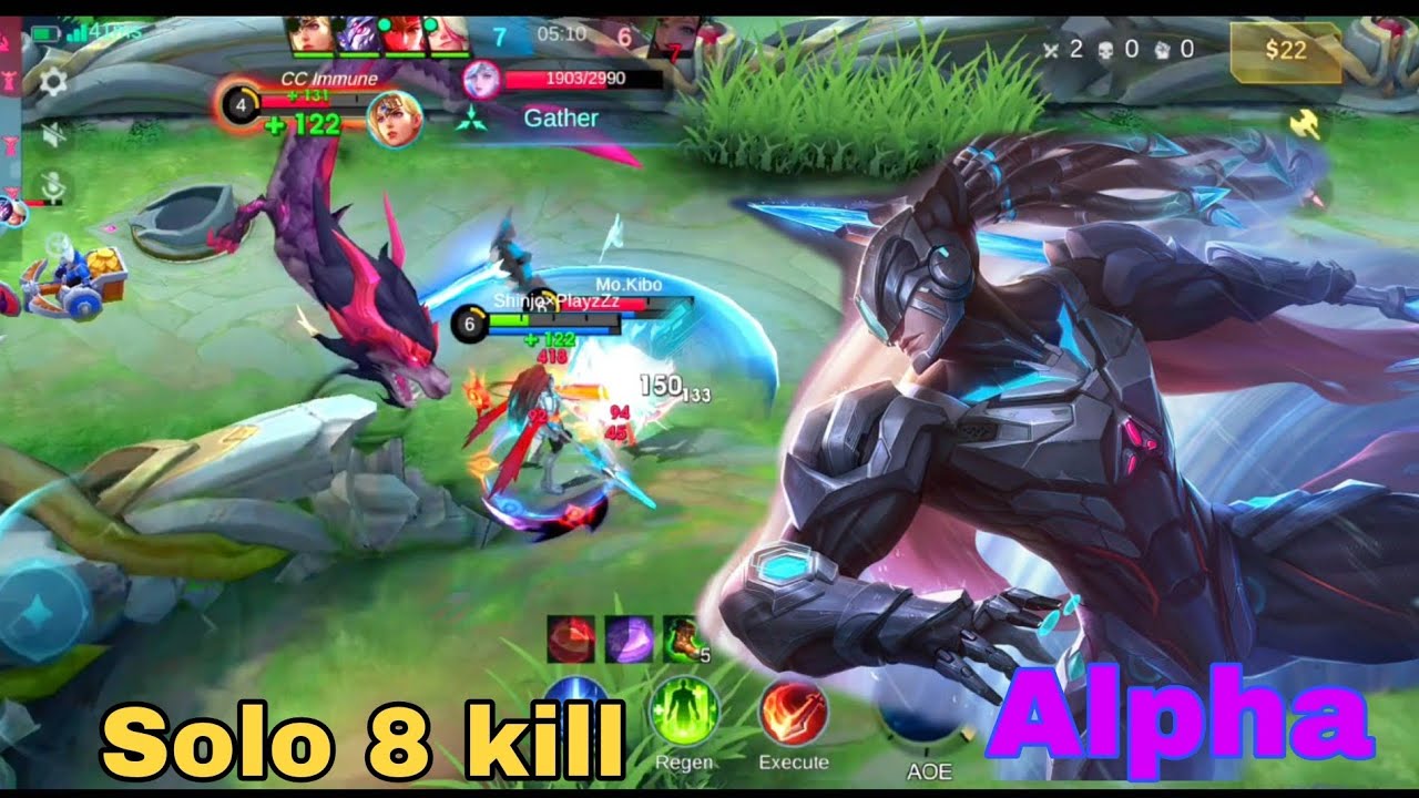 Moba legends 5v5 | Solo 8 Kill | With Alpha 💙 - YouTube