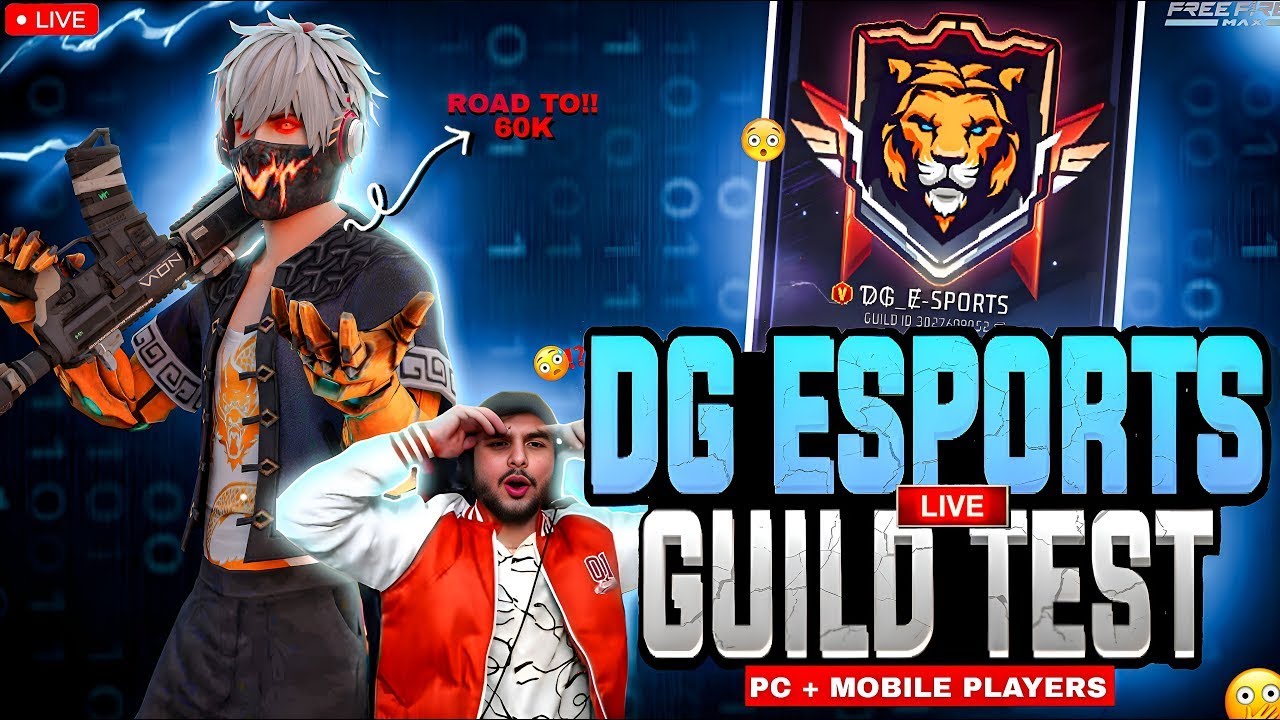FREE FIRE LIVE GUILD TEST🐺FF LIVE TEAM CODE GIVEAWAY🤓FF LIVE CUSTOM ...
