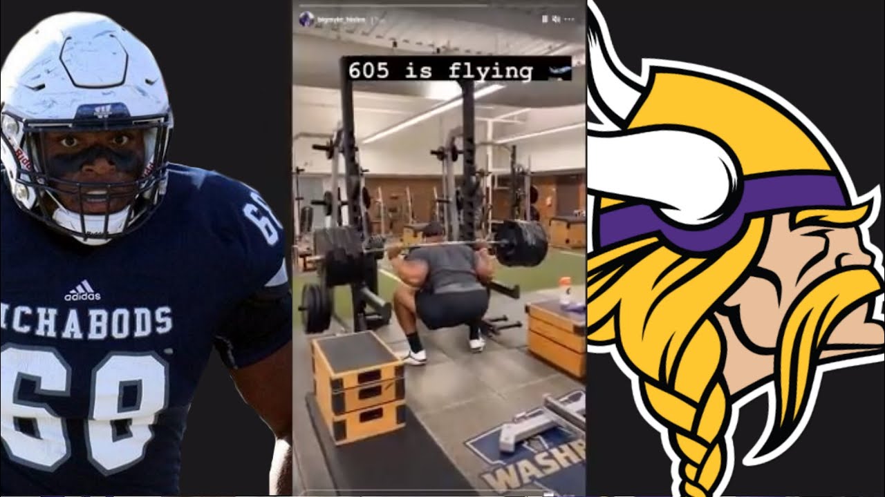 Minnesota Vikings Lineman Kyle Hinton Casually Squatting 605-Pounds ...