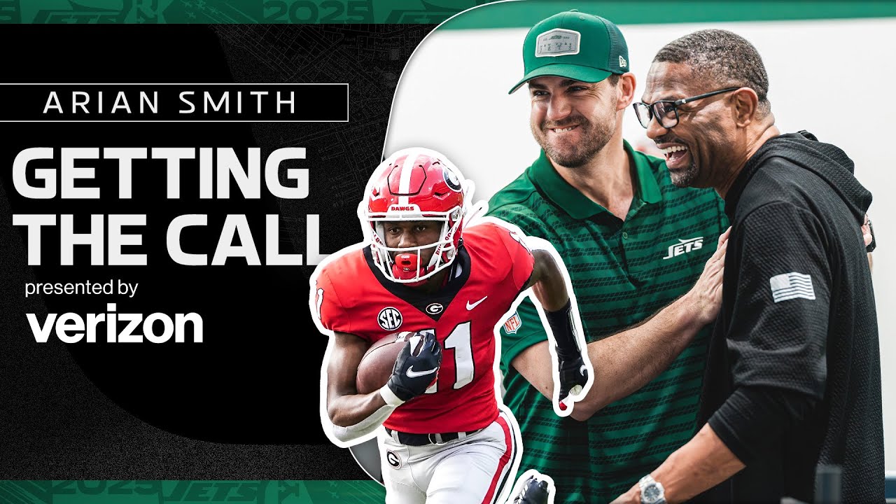 Jets Staff Gets Very Excited To Draft Arian Smith - YouTube
