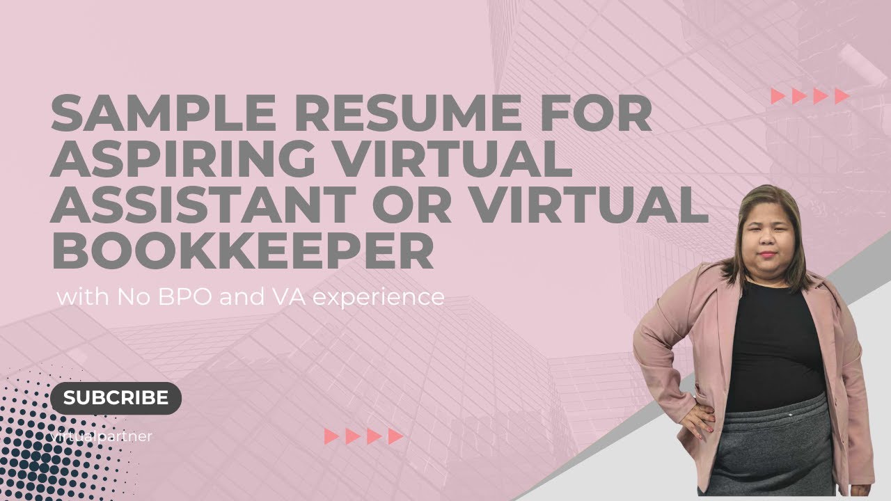 Sample resume for Aspiring Virtual Assistant or Virtual Bookkeeper with ...