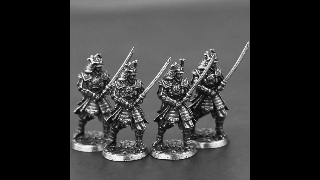 White Copper Japanese Shogunate Samurai Figurines Miniatures Metal ...