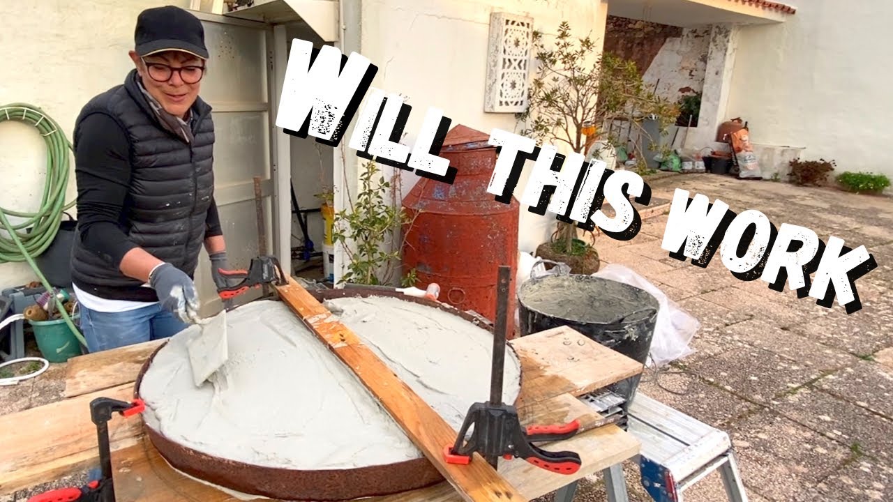 Making a Concrete Barrel Table Top - YouTube