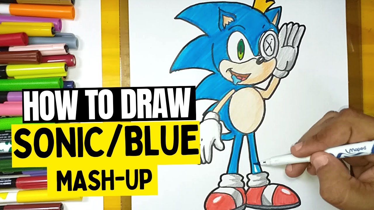 How to Draw Sonic/Blue Mash-up / Drawing Tutorial / Rainbow Friends ...