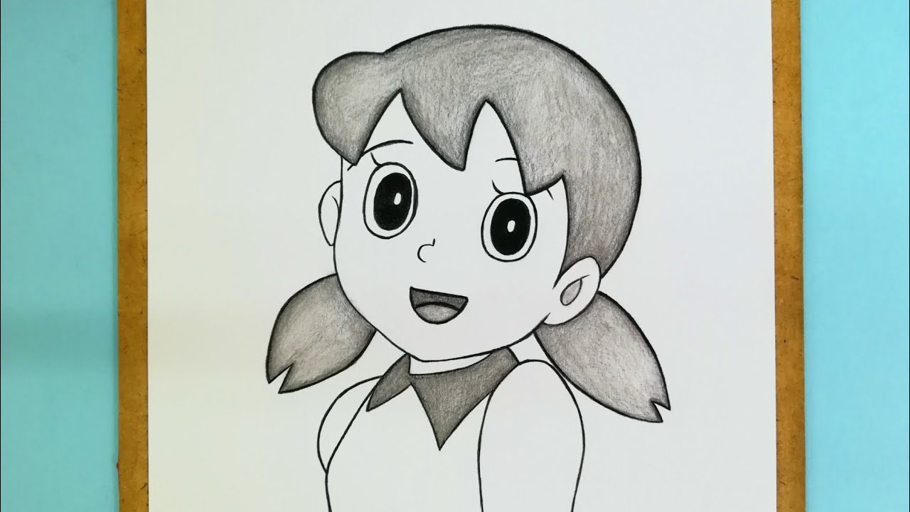 How to draw Shizuka from Doraemon step by step Easy Drawing ideas for ...