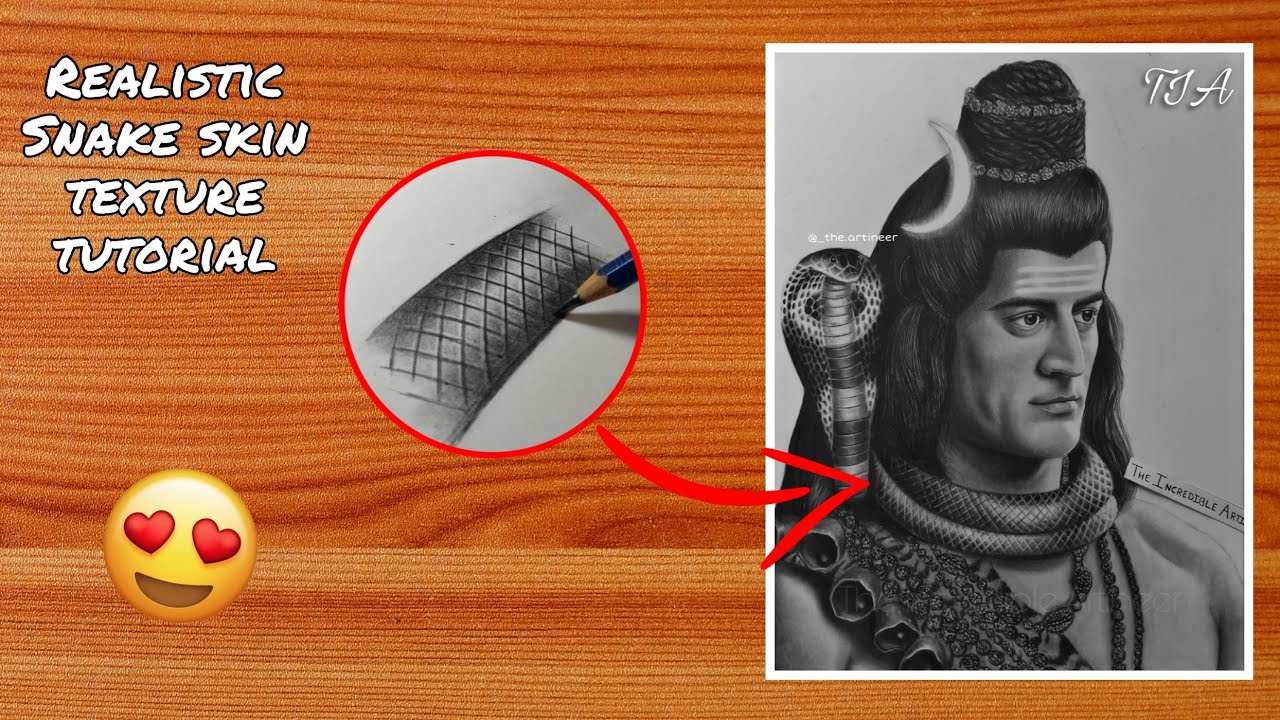 How to draw realistic Snake skin texture | T.I.A - YouTube