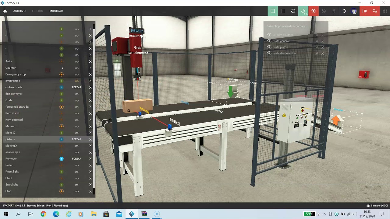 7#Factory IO paso a paso - Pack And Place Basic (2parte) - YouTube