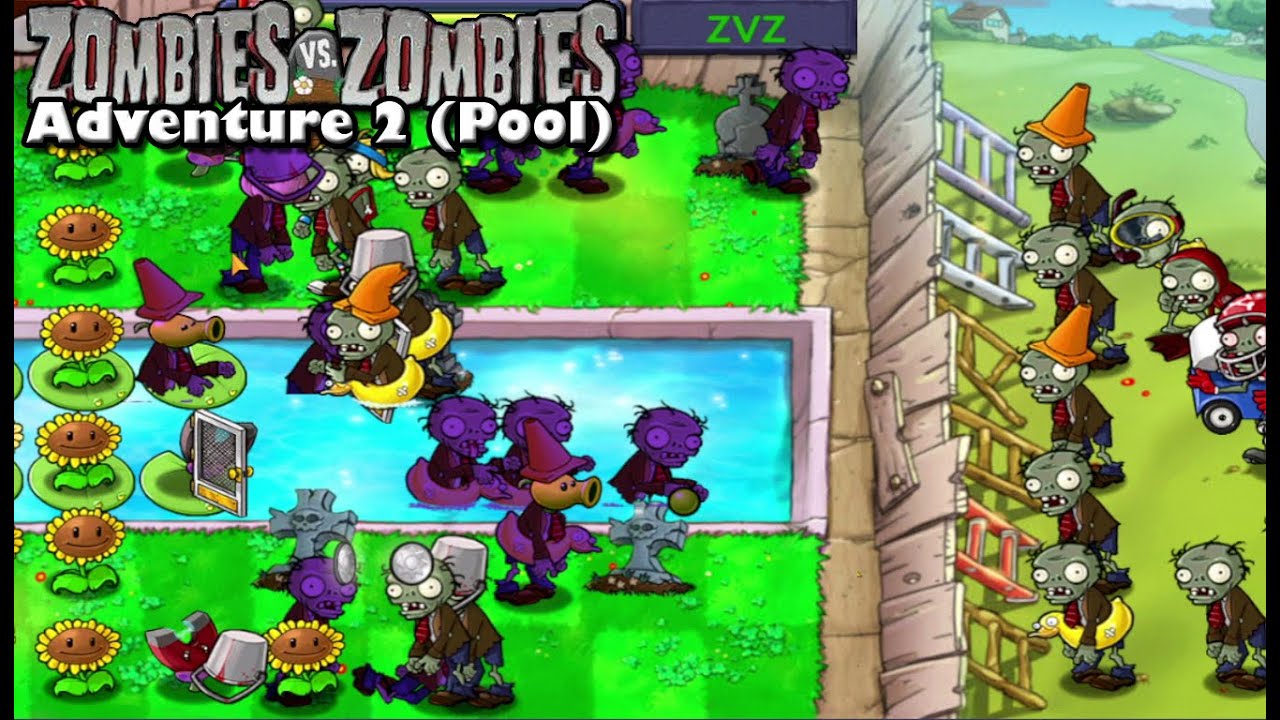 PvZ Zombies Vs Zombies l Android Apk l Adventure 2 Pool Level 3-1 to 3 ...