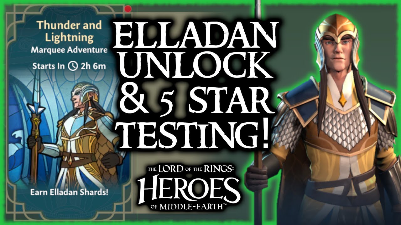 LOTR HOME LIVE - Elladan Unlock and 5 Star Testing! - YouTube