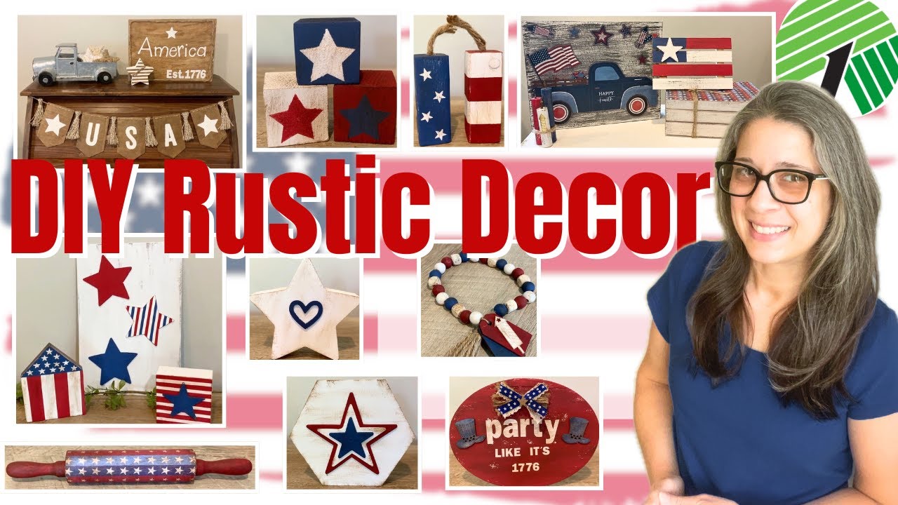 Patriotic Rustic Home Decor | DIY Summer Americana Crafts - YouTube