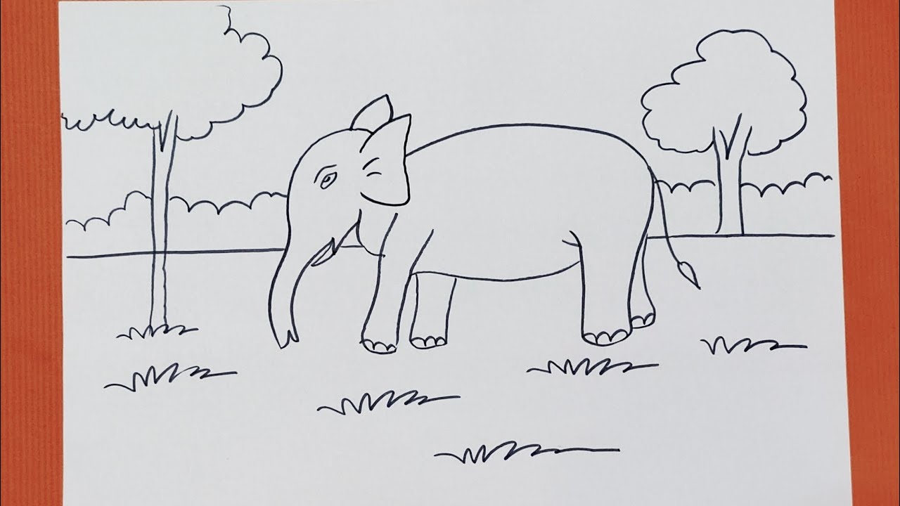 how to draw an easy elephant | easy drawing for kids | step by step ...