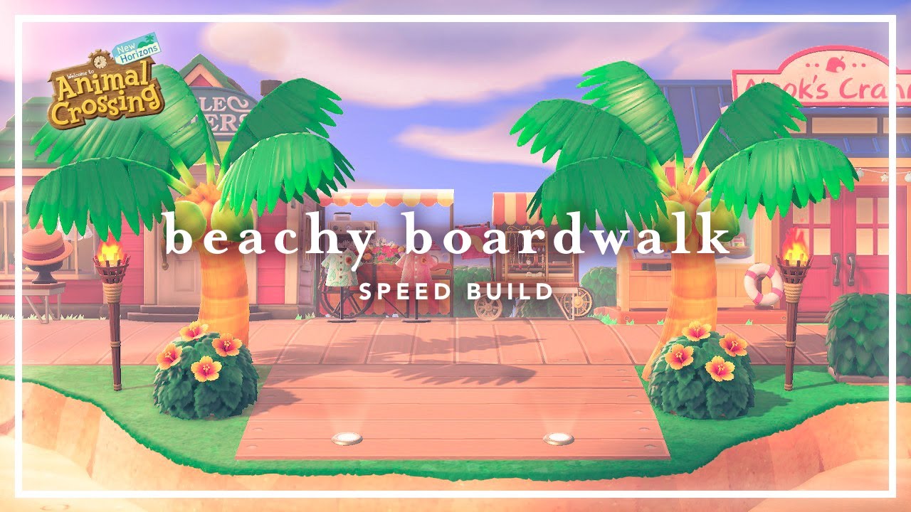 Beachy Boardwalk Shops | Animal Crossing Speed Build - YouTube