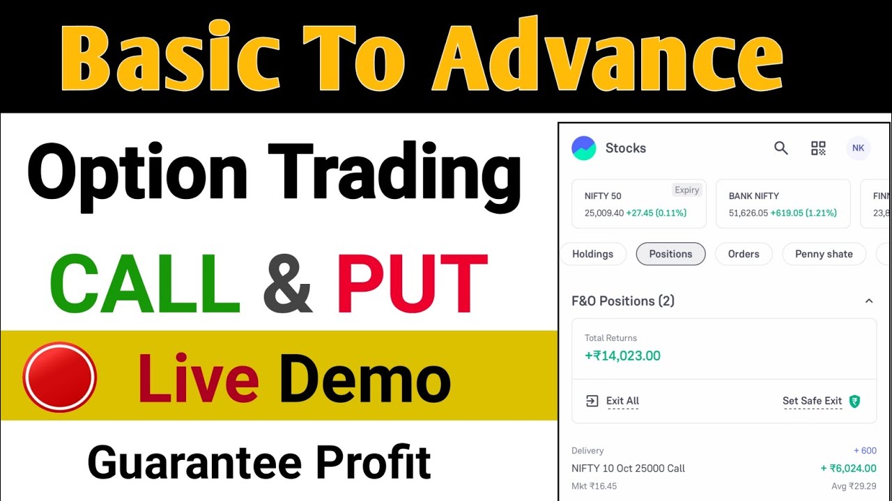 Live options trading for beginners 2024 - option trading kaise karte ...