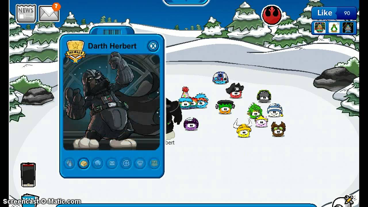 Club Penguin Meeting Darth Herbert 2013 (in igloo) - YouTube