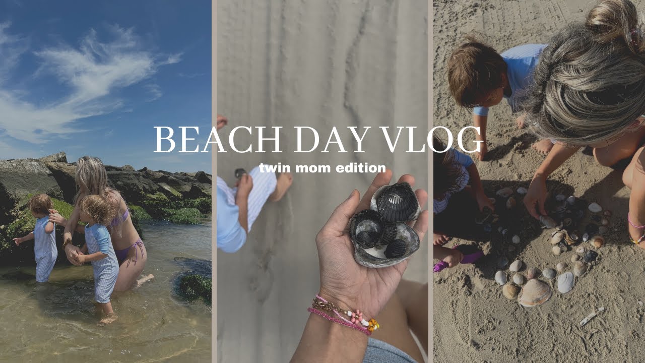 Beach day vlog *TWIN MOM ROUTINE - YouTube