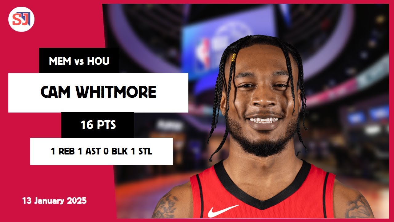 CAM WHITMORE 16 PTS vs MEM 13 Jan 24-25 HOU Highlights - YouTube