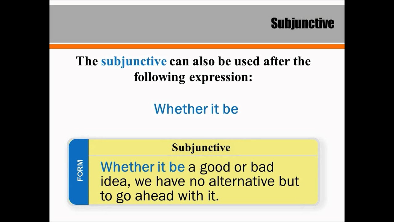 Subjunctive - YouTube