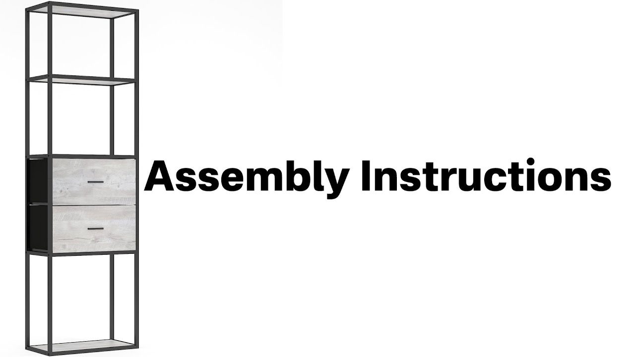 Bookshelf with Drawers Assembly Instruction-ZW011-B - YouTube